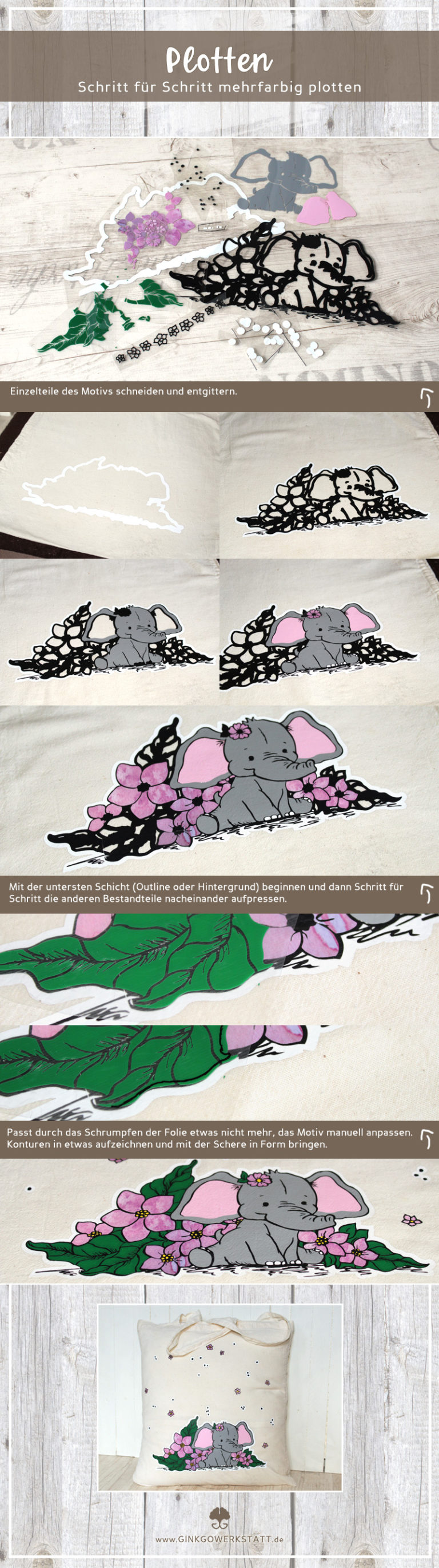 Mehrfarbiges Plotten mit Folien ~ GinkgoWerkstatt