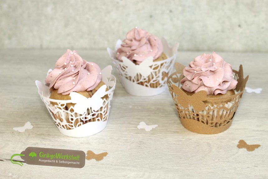 Cupcake Wrapper "Schmetterlinge" - Plotterdatei - GinkgoWerkstatt
