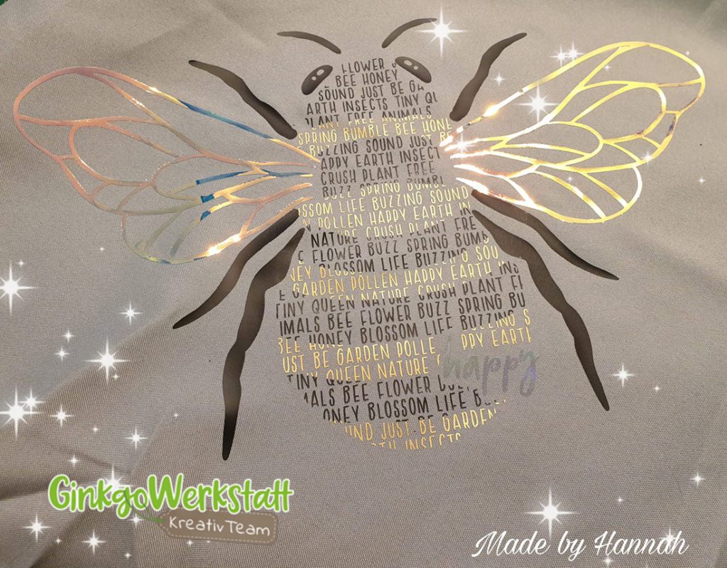 Wortspiel "Bee happy" - Plotterdatei - GinkgoWerkstatt