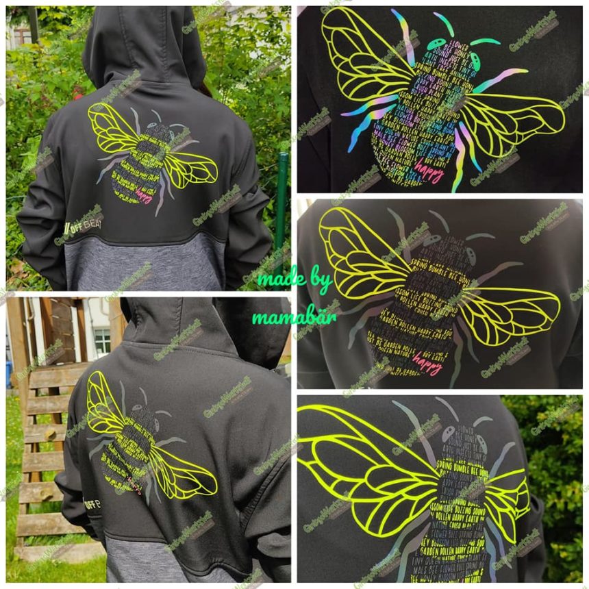 Wortspiel "Bee happy" - Plotterdatei - GinkgoWerkstatt